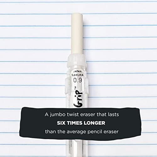 SAKURA SumoGrip Pencil with Comfort Grip - 0.9 mm Ergonomic Mechanical Pencil - Clear
