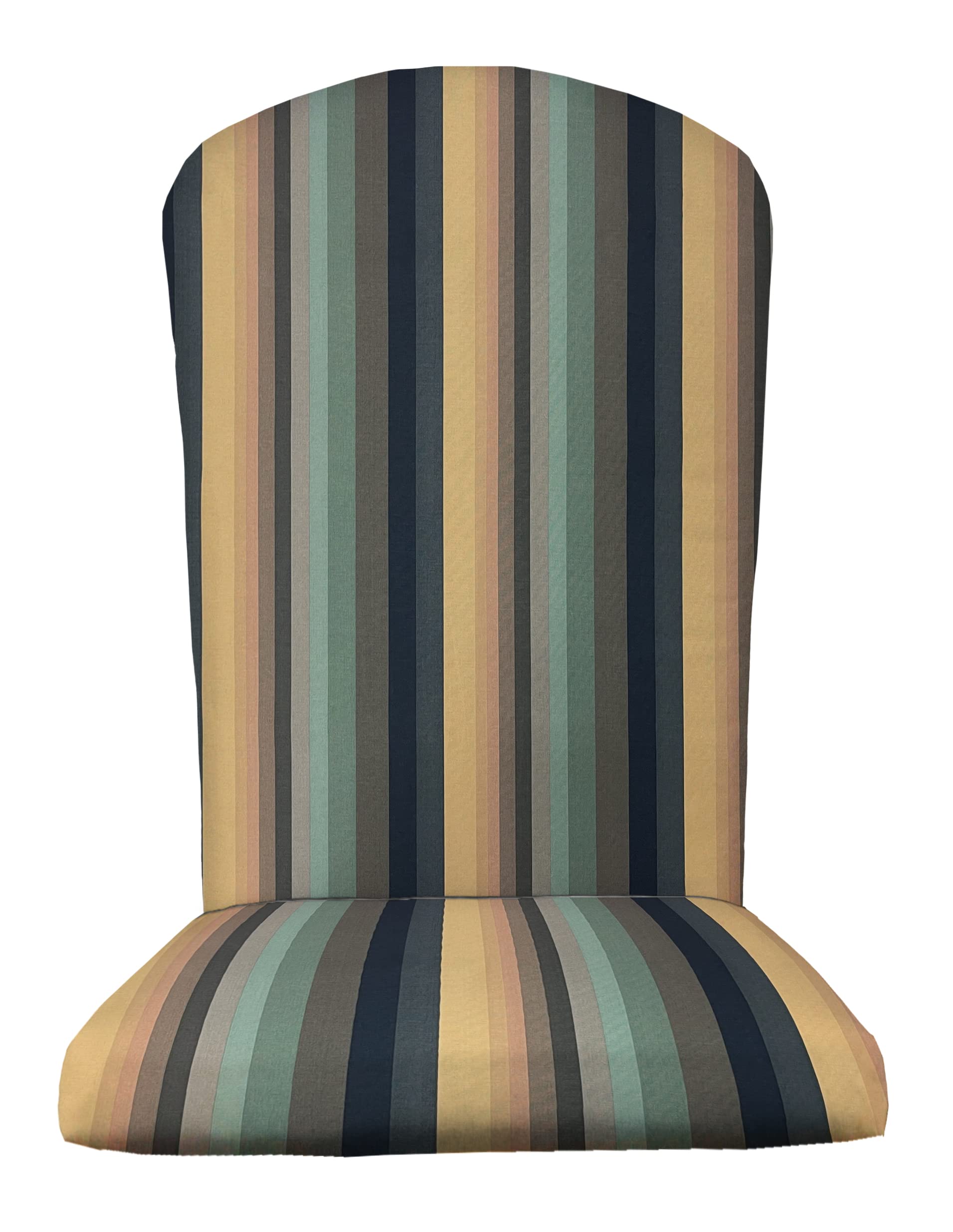 RSH DECOR: Foam Adirondack Chair Cushion | 48” x 20” x 2” | All-Weather Spun Fabric | Water and Fade-Resistant | Outdoor Cushion for Patio Furniture | Braymont Grey Blue Stripe