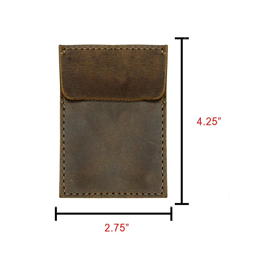 Hide & Drink, Leather Minimalist Card Holder W/Flap, Holds up to 3 Cards, Front Pocket Wallet, Stylish Organizer, Handmade Includes 101 Year Warranty :: Bourbon Brown