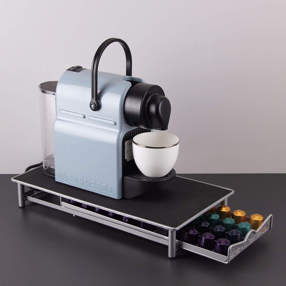 Attom Tech Home Stylish Coffee Capsule Storage Drawer Holder Compatible for Nespresso Storage Steel Organizer Nespresso Holder for Capsules - 40 Capsule Capacity