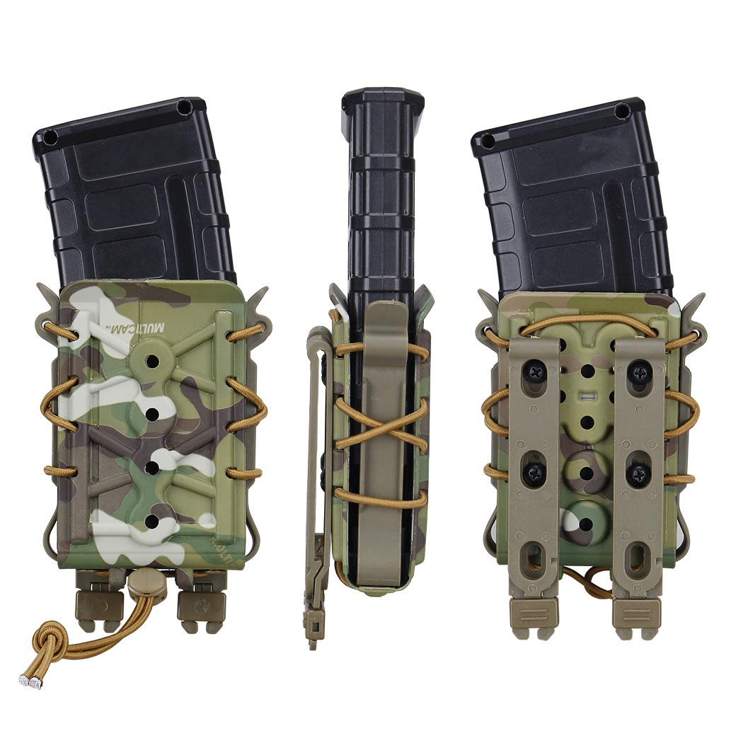 IDOGEAR Mag Pouch 5.56mm 7.62mm Rifle Magazine Pouches Molle Tactical Airsoft Poly Mag Carrier Hunting Equipment Holder (camo)