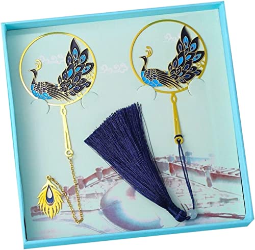 YHDCL Bookmarks Reading Page Markers Tassel, Peacock Creative Bookmark Chinese Style ClassicalBookmark Exquisite Crafts The Best Gift for Readers Women and Children Page Markers