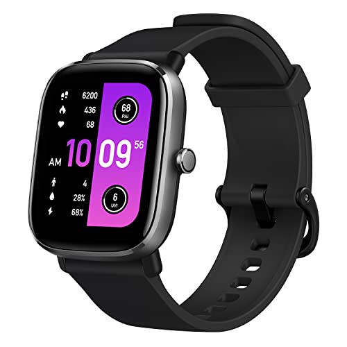 Amazfit [2022 New Version] GTS 2 Mini Smart Watch for Men Women, 14-Day Battery Life, Alexa Built-in, Health Fitness Tracker, with GPS & 68 Sports Mode, Blood Oxygen Heart Rate Sleep Monitor, Black