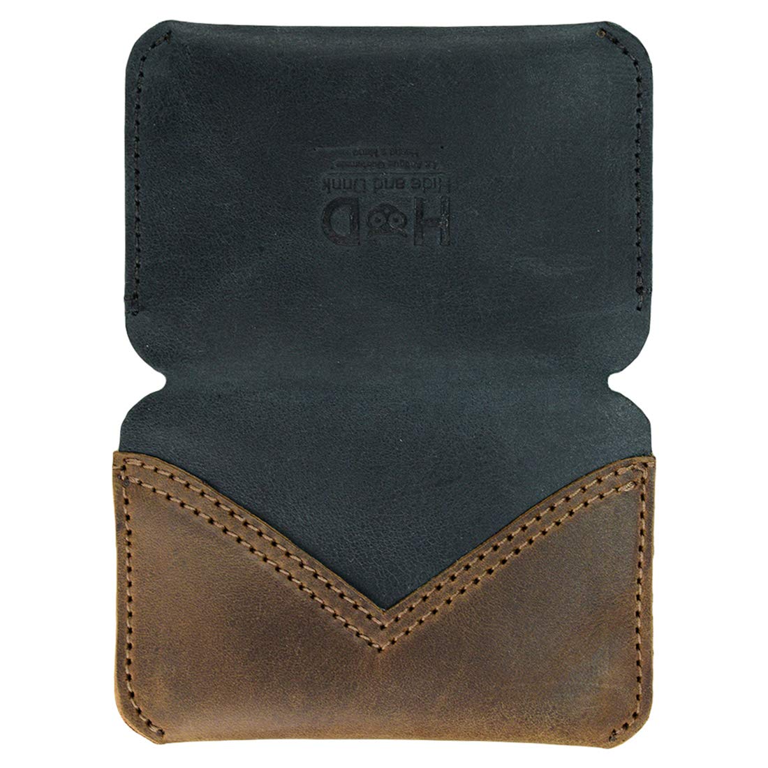 Hide & Drink, Leather Bicolor Card Holder, Holds Up to 8 Cards Plus Folded Bills, Wallet Cash Organizer, Handmade, Multicolor