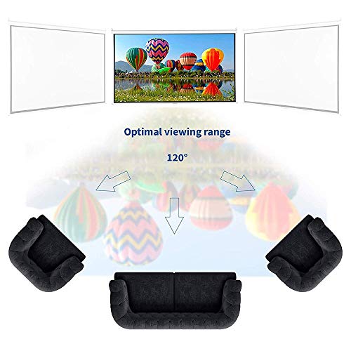 FZZDP Manual Pull Down Projector Screen 120 inch 4:3 Widescreen Retractable Auto-Locking Portable Projection Screen