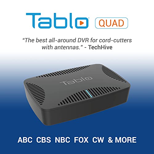 Tablo Quad Over-The-Air [OTA] Digital Video Recorder [DVR] for Cord Cutters - with WiFi, Live TV Streaming, Black