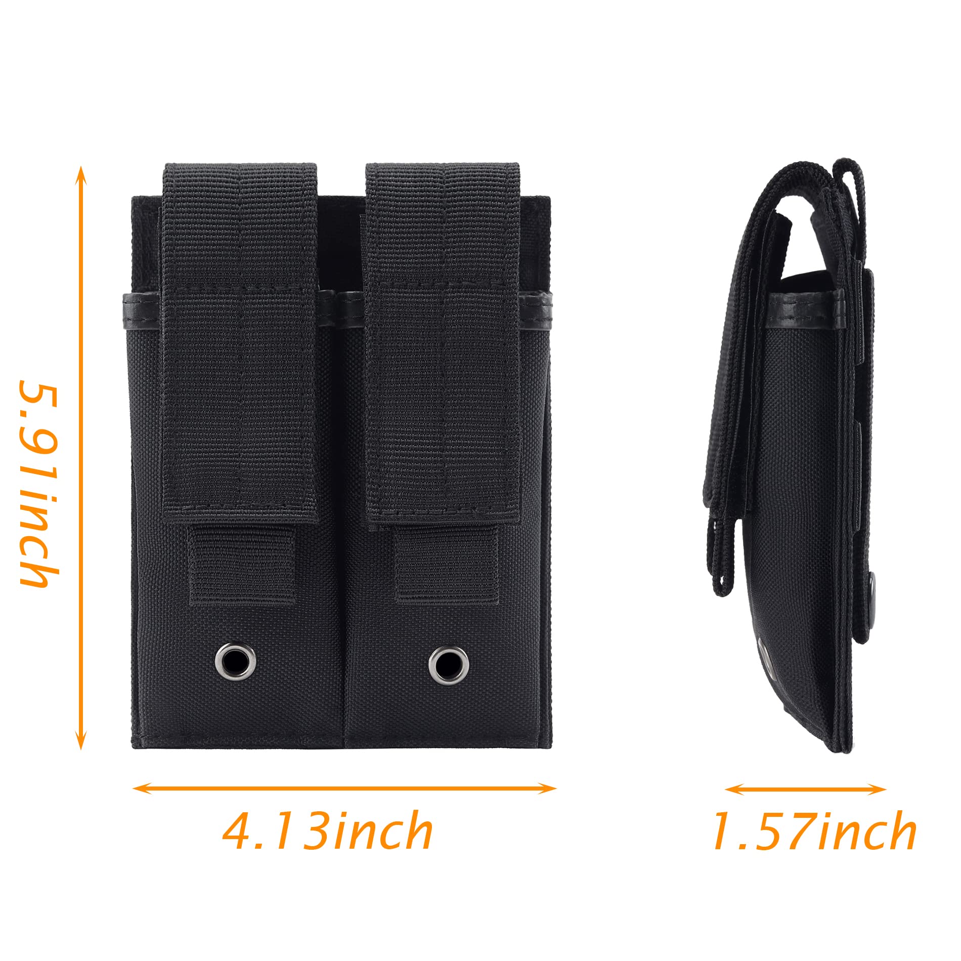 Molle Double Pistol Mag Pouch Tactical Pistol Magazine Pouch Mag Holder Tool Organizer Holder