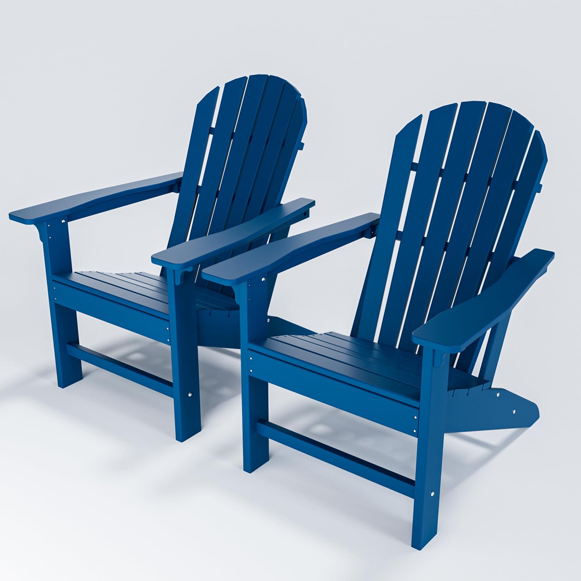 OTSUN Adirondack Chair Set of 2, Large Lawn Chair, Outdoor Chair Weather Resistance, Patio Chair for Yard, Porch, Garden, Deck, Swimming Pool, Navy Blue