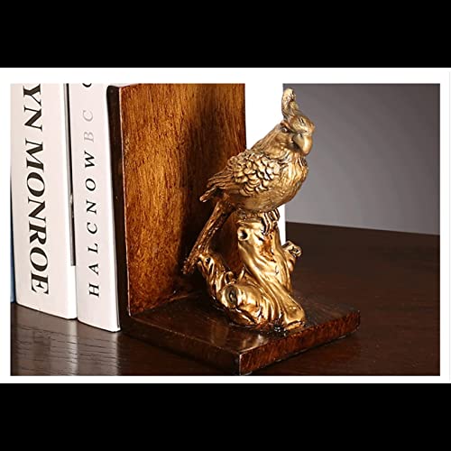 WJCCBJQXW Resin Vertical Parrot Bookends Heavy Duty Bookends Durable Dividers Unique Design Office 1 Pair Book Stoppers