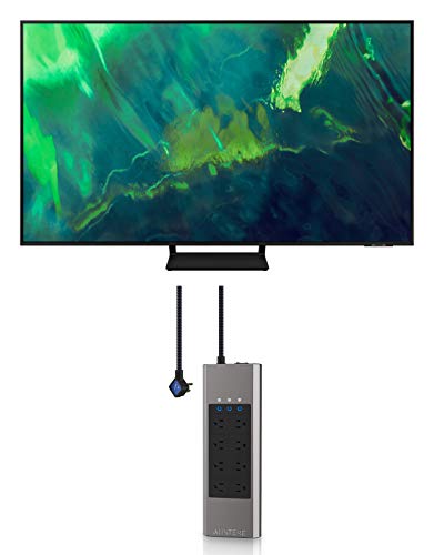 SAMSUNG QN65Q70AA 65" Class UHD High Dynamic Range QLED 4K Smart TV with an Austere V-Series 8-Outlet Power w/Omniport USB (2021)