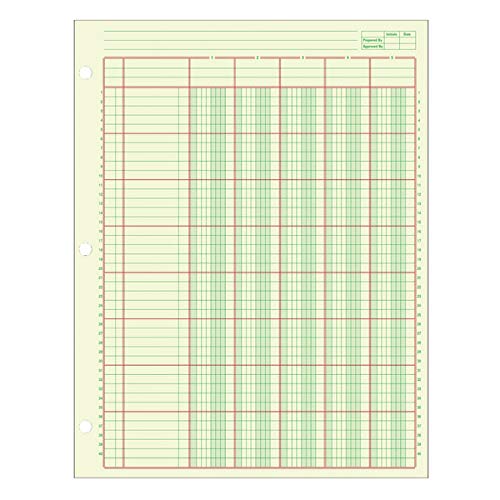 Adams Analysis Pad, 8 1/2" x 11", 100 Pages (50 Sheets), 5 Columns, Green