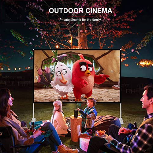 Projector Screen with Stand 120 inch 16:9 HD 4K Outdoor Indoor Projection Screen for Home Theater 3D Fast-Folding Projector Screen with Stand Legs and Carry Bag Projection Movie Wrinkle-Free…