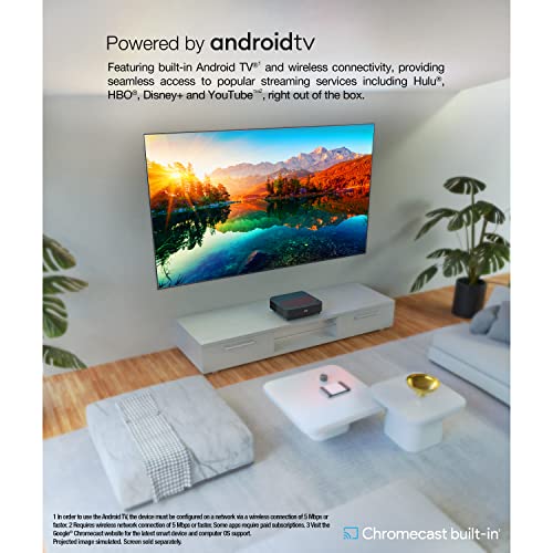 Epson EpiqVision Ultra Short Throw LS300 3LCD Smart Laser Projector, 3600 Lumens Color & White Brightness, HDR, Android TV, Yamaha Speakers, Bluetooth, Sports, Gaming, Movies - Black (Renewed)