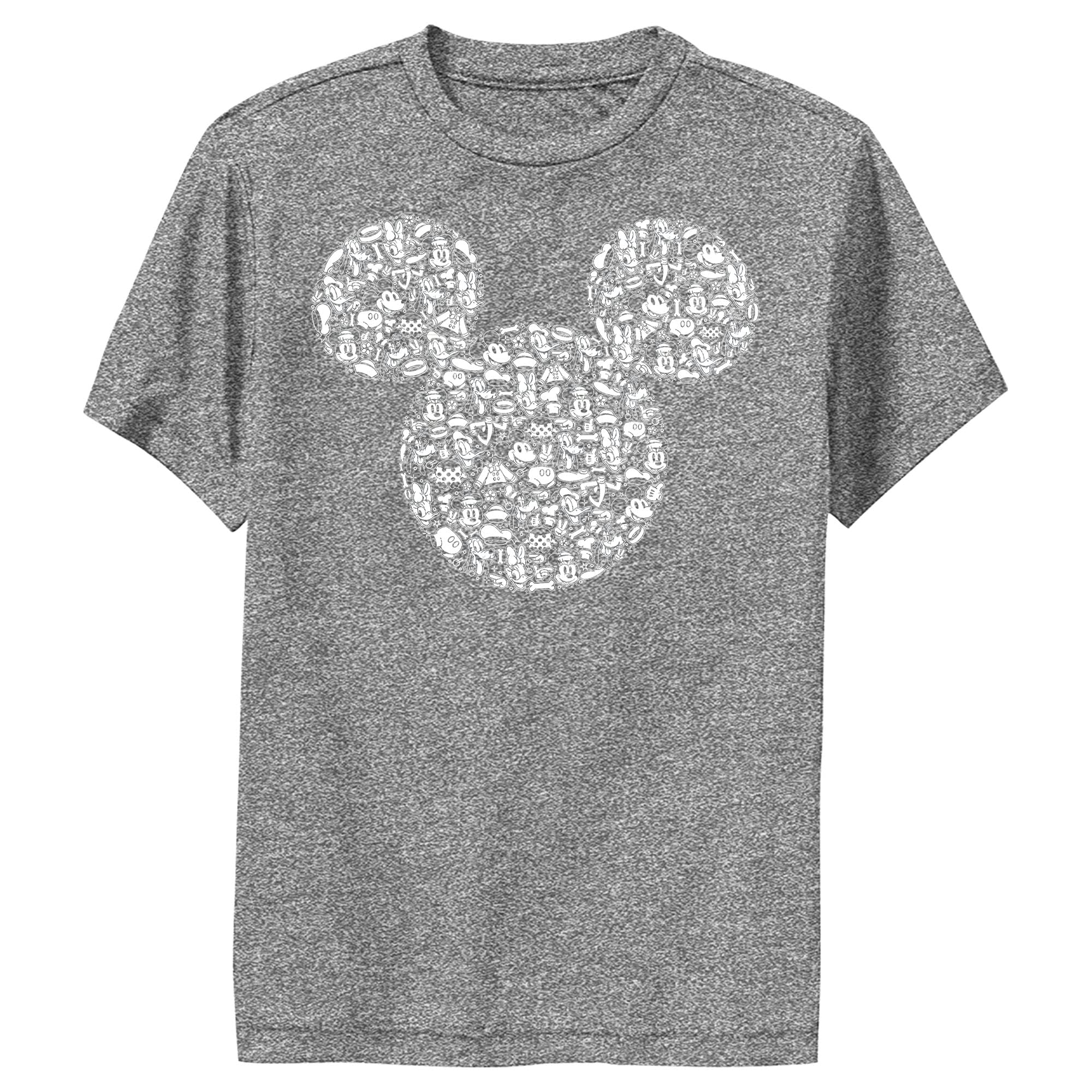 Disney boys Mickey Icons Fill T Shirt, Charcoal Heather, Large US