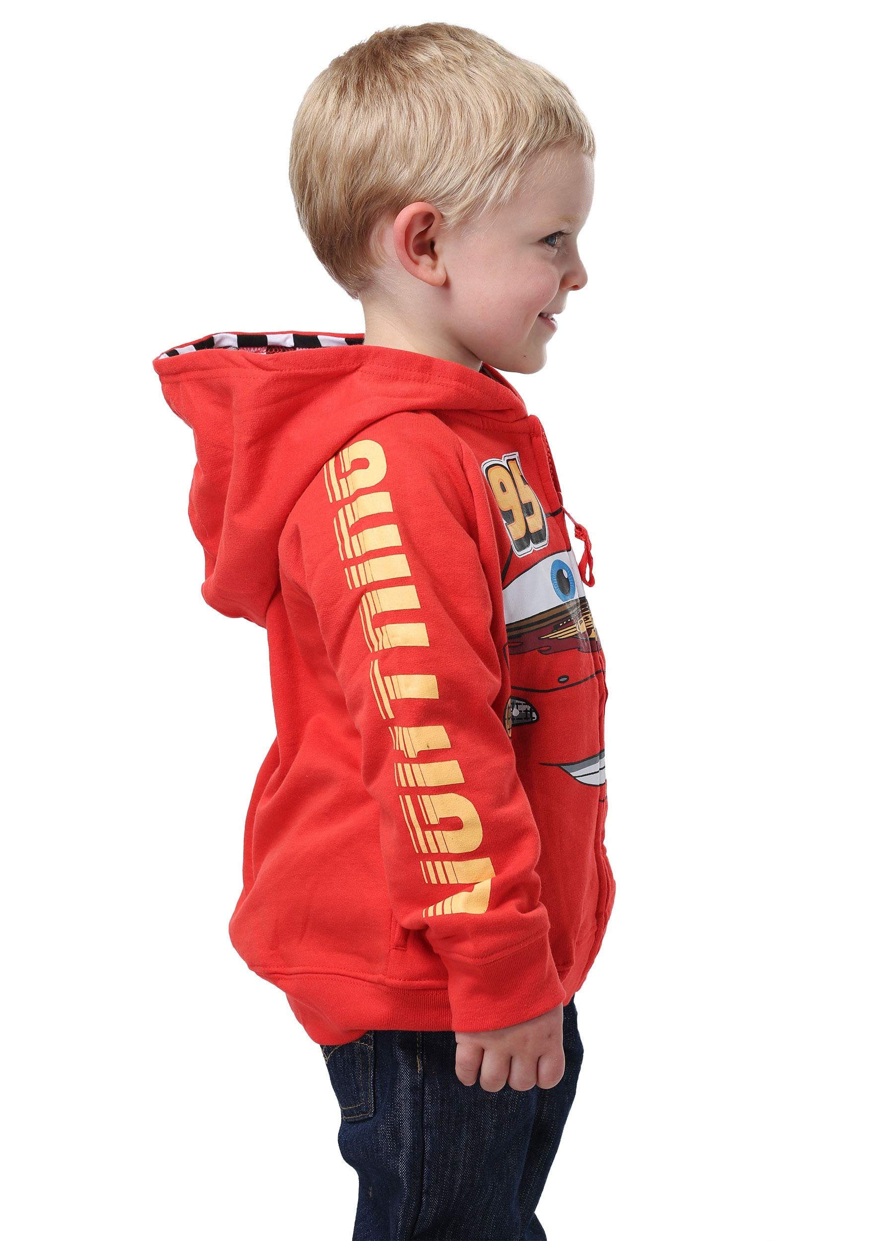 Disney Little Boys' Toddler Cars '95 Hoodie, Red, 2T