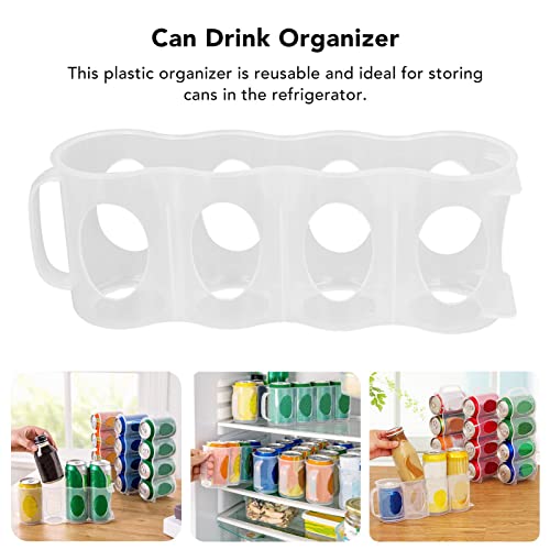 Can Storage Box, Transparent Reusable Can Drink Storage Holder Organizer with Handle for Refrigerator Cabinets