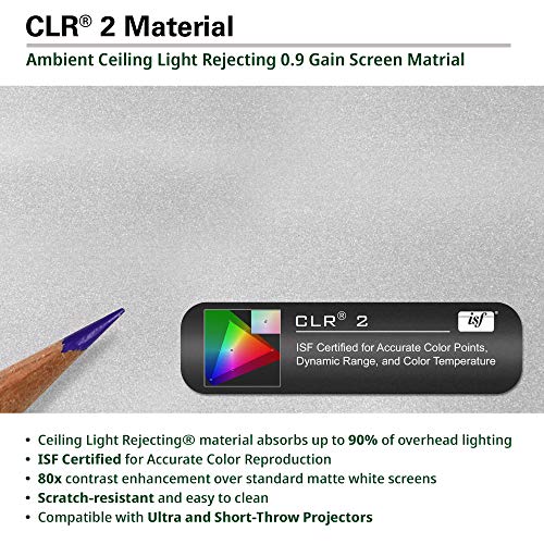 Elite Screens Aeon CLR2 Series, 16:9, Edge Free Ceiling and Ambient Light Rejecting Fixed Frame Projector Screen for Ultra-Short Throw Projectors Fixed Frame (103" Diagonal, 16:9)