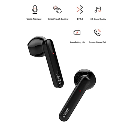 for Motorola Moto g Pure in-Ear Earphones Headset with Mic and Touch Control TWS Wireless Bluetooth 5.0 Earbuds with Charging Case - Black