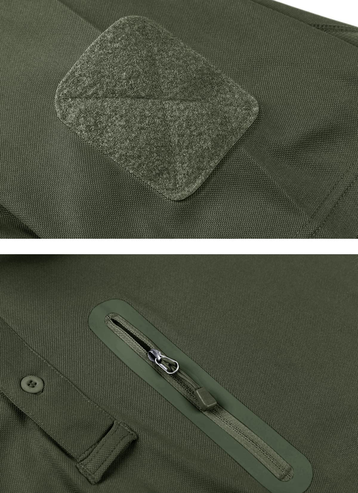 CRYSULLY Men Summer Pullover Tactical T-Shirts for Men Short Sleeve Military Polo Shirt Outdoor Combat Shirt Army Green
