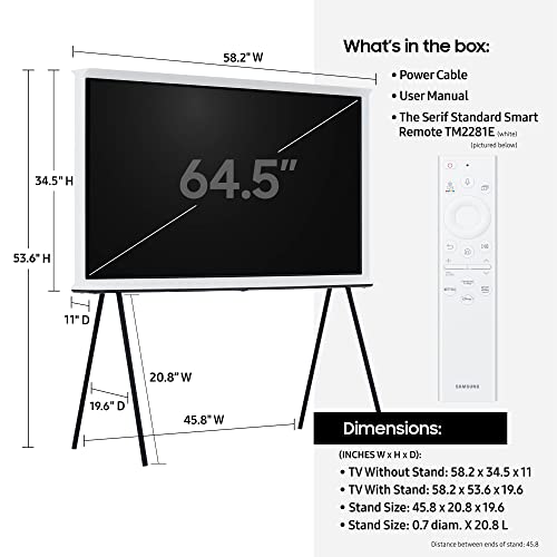 SAMSUNG 65-Inch Class The Serif LS01B Series - QLED 4K Smart TV with Alexa Built-in (QN65LS01BAFXZA, 2022 Model) (Renewed)