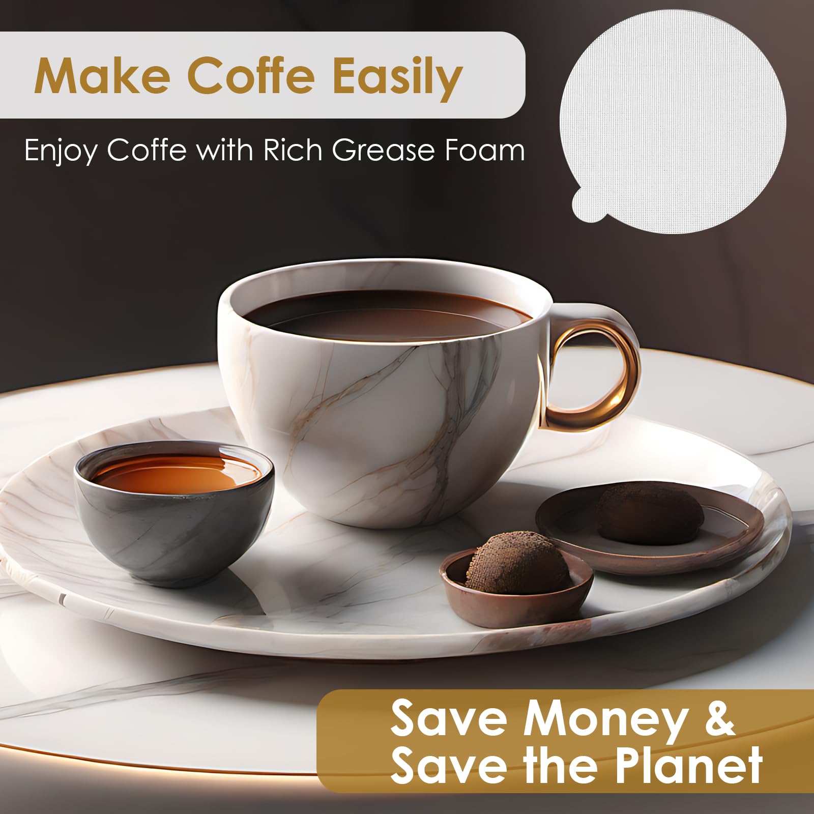 Prasacco 100 Pieces Reusable Aluminum Foil Lid Reusable Coffee Covers（37mm/1.45inch）