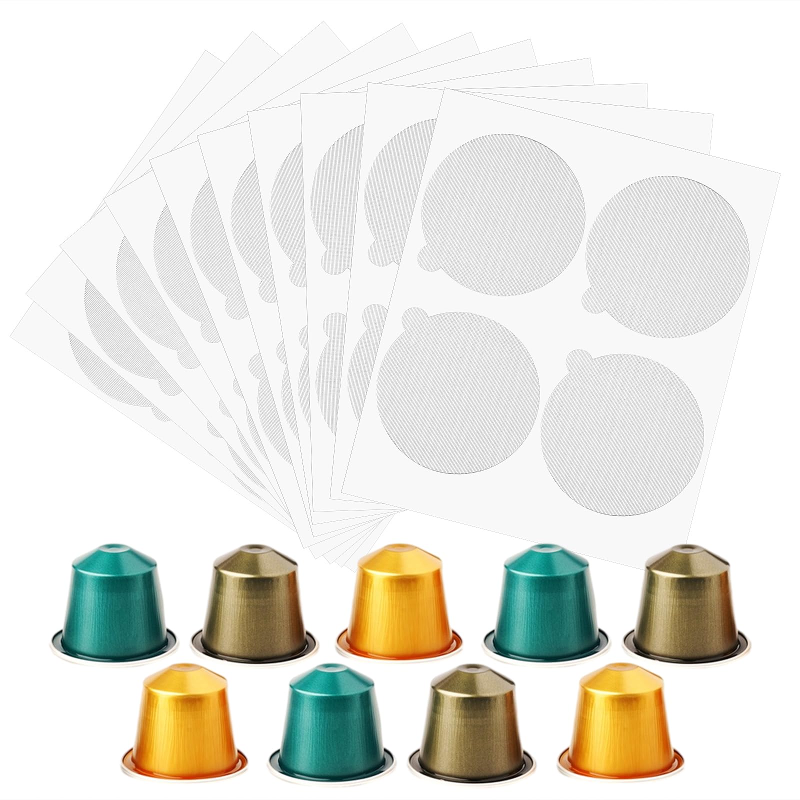 Prasacco 100 Pieces Reusable Aluminum Foil Lid Reusable Coffee Covers(37mm/1.45inch)