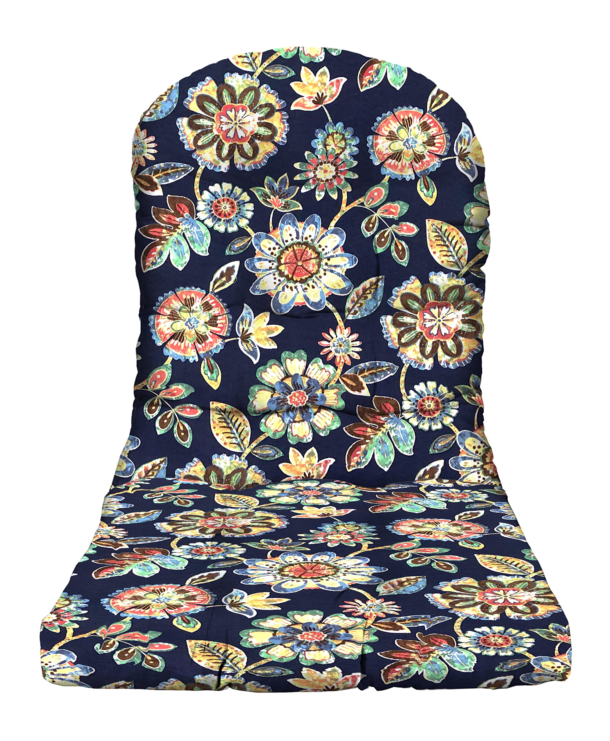 RSH Decor: Tufted Adirondack Chair Cushion | 42.5” x 21” | All-Weather Spun Fabric | Water and Fade-Resistant | Outdoor Cushion for Patio Furniture | Daelyn Navy