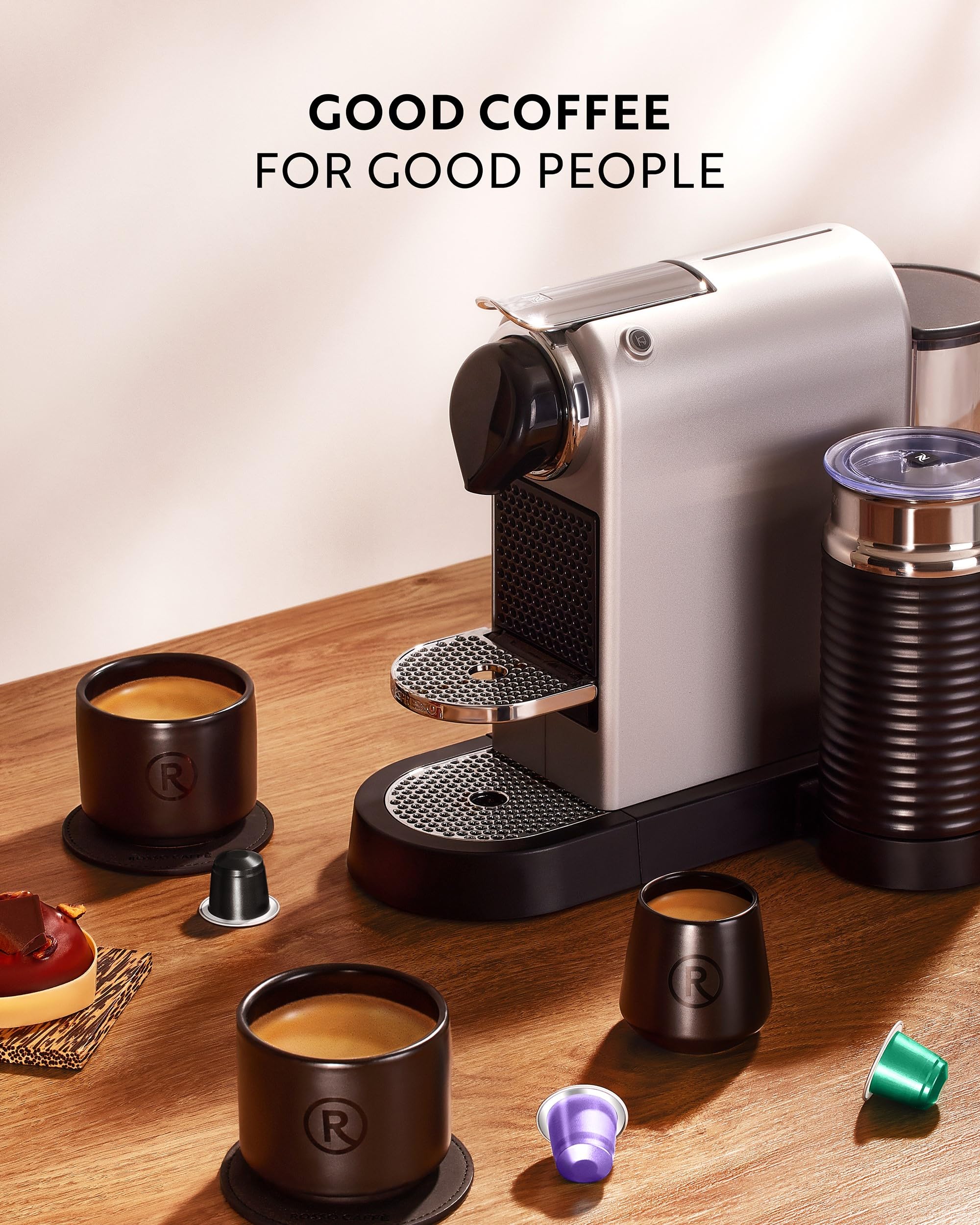 ROSSO CAFFE Espresso Capsules for Nespresso Machines - 120 Coffee Pods Intense Value Pack - Premium Aluminium Capsules - Strong and Bold Dark Roast