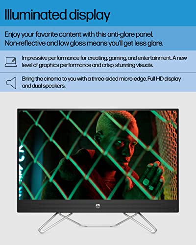 HP All-in-One Bundle PC, 27" Full HD Micro-Edge Touchscreen Display, 12th Generation Intel Core i7 Processor, Intel Iris Xe Graphics, 16 GB SDRAM, 512 GB SSD, Windows 11 Home OS, Wi-Fi (cb1180, 2022)