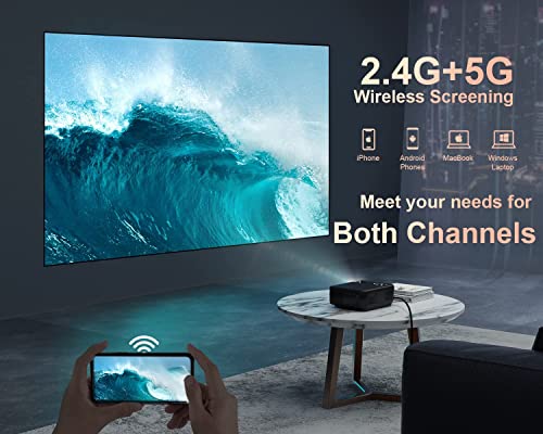 Projector with WiFi and Bluetooth,Tkisko 480ASIN 18000L Native 1080P Outdoor Video Projector 4K Supported,Smart Home Theater Movie Projector, Compatible with iOS/Android/PC/XBox/PS4/TV Stick/HDMI/USB