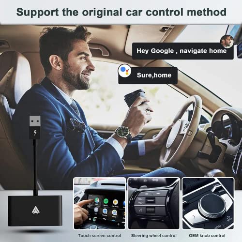 Dododuck Android Auto Wireless Adapter for OEM Factory Wired Android Auto Cars Plug & Play Easy Setup AA Wireless Android Auto Dongle for Android Phones Converts Wired Android Auto to Wireless
