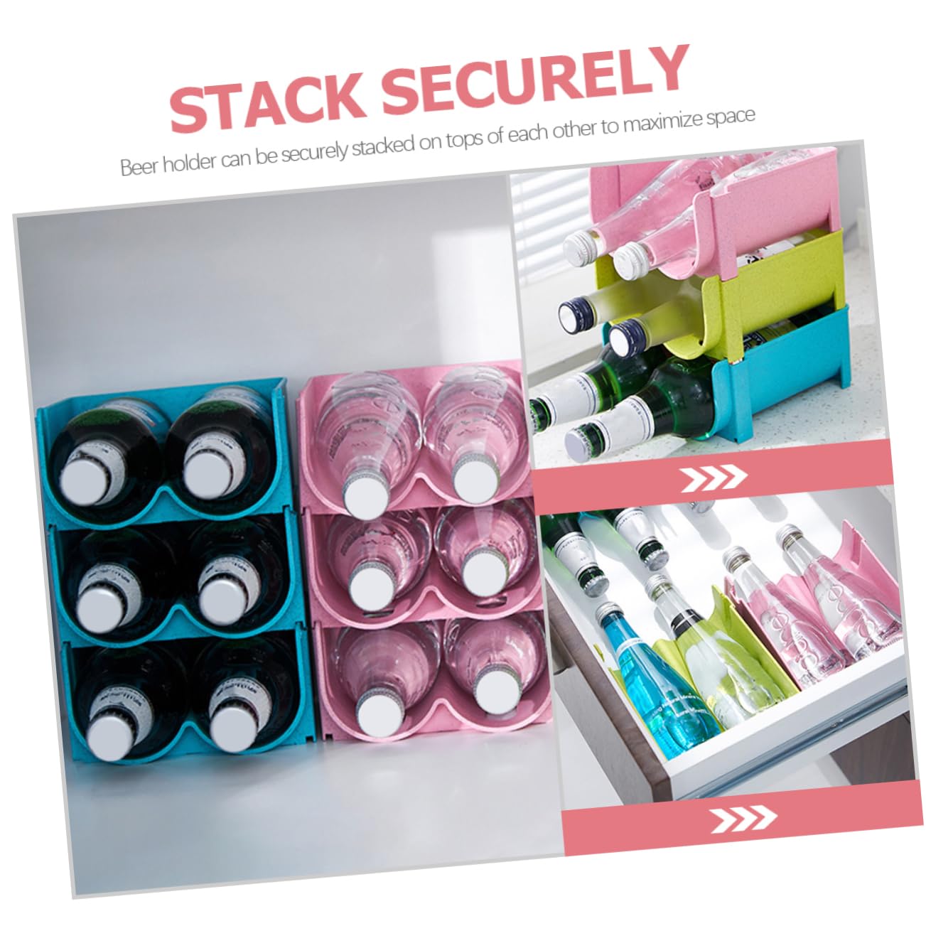 3Pcs can rack refrigerator drink organizer soda can holder refrigerator can organizer fridge beer rack wine fridge drink fridge beer storage organizer office plastic bottle drinks