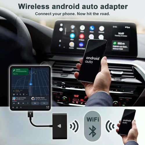 Dododuck Android Auto Wireless Adapter for OEM Factory Wired Android Auto Cars Plug & Play Easy Setup AA Wireless Android Auto Dongle for Android Phones Converts Wired Android Auto to Wireless