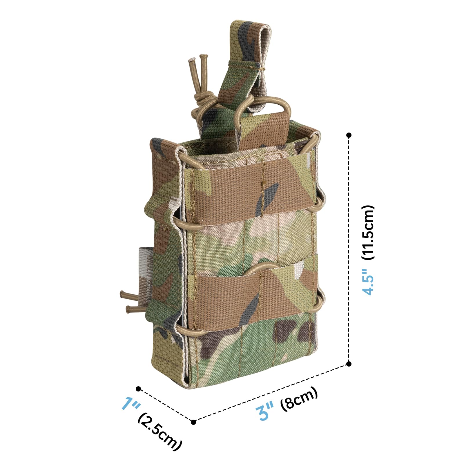 EXCELLENT ELITE SPANKER Tactical Molle Single/Double Open-Top Mag Pouch for M4 M14 M16 AR15 G36 Magazine (A Single-Multicam)