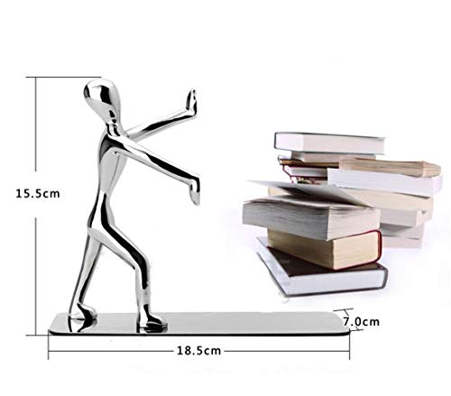 Bookends Creative Office Supplies Stationery Stainless Steel Kung Fu Man Bookends 1 Pair Humanoid Book Bookshelf Book Stoppers bookends