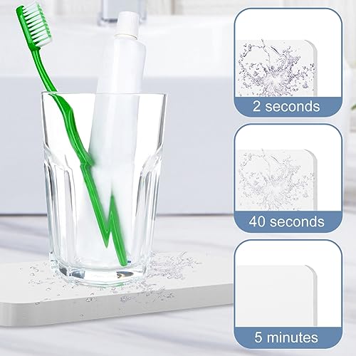 5PCS Water Absorbent Diatomite Coasters, Diatomaceous Earth Coaster Instant Dry Sink Organizer Water Absorbing Stone Tray for Sink, for Bathroom Kitchen Sink Countertop(White)