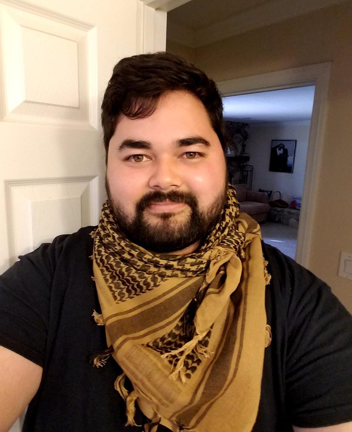 Explore Land Cotton Shemagh Keffiyeh Tactical Desert Scarf Neck Head Wrap with Tassel for Men Women (Coyote Brown, one size)
