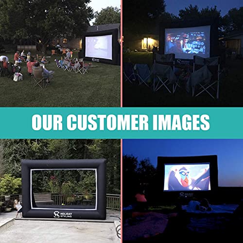 Holiday Styling 16FT Inflatable Outdoor Projector Screen β 200β Blow Up TV & Movie Screen w. Thick, Airtight Material for Portable Front/Rear Projection - Backyard Movie Night, BBQ, Pool Party