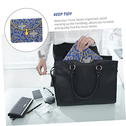 STOBAZA 2pcs Pocket Covers Style Tote Pouch Bags Container Embroidery Wrap Holder Bible Pattern Makeup Carrier Supplies Print Book Confucian Zen Envelope Ethnic Portable Classic Case