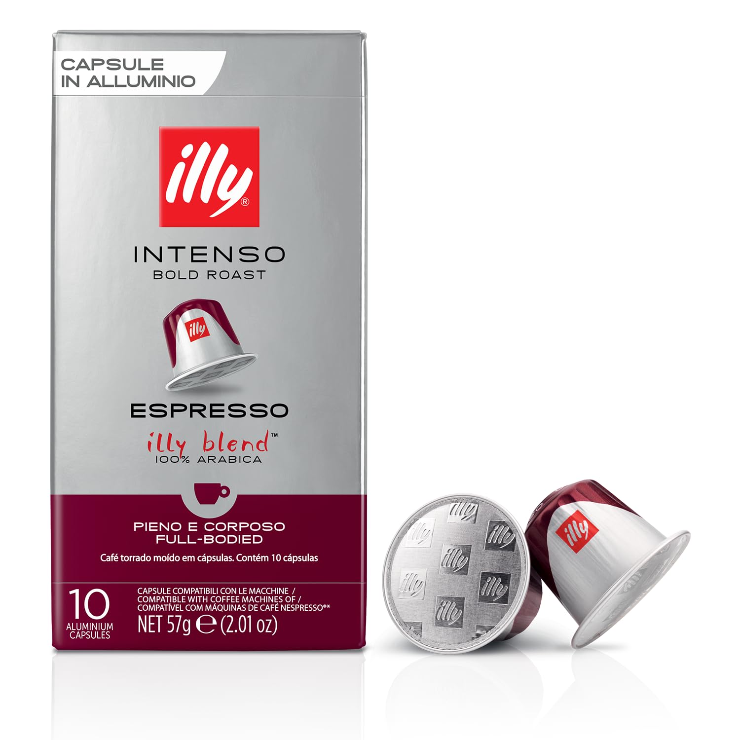 Illy Espresso Nespresso Compatible Single Serve Capsule Coffee Pods - Intenso Bold Roast - 100 Count