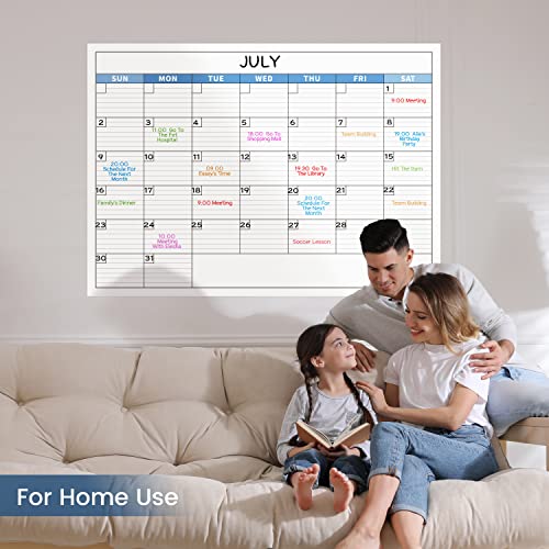Large Dry Erase Calendar - Dry Erase Calendar for Wall, Undated Monthly Wall Calendar Laminated, 27.8"x 40", Blank Reusable Calendar Planner with Ample Daily Boxes, Notes for Home, Office, Classroom