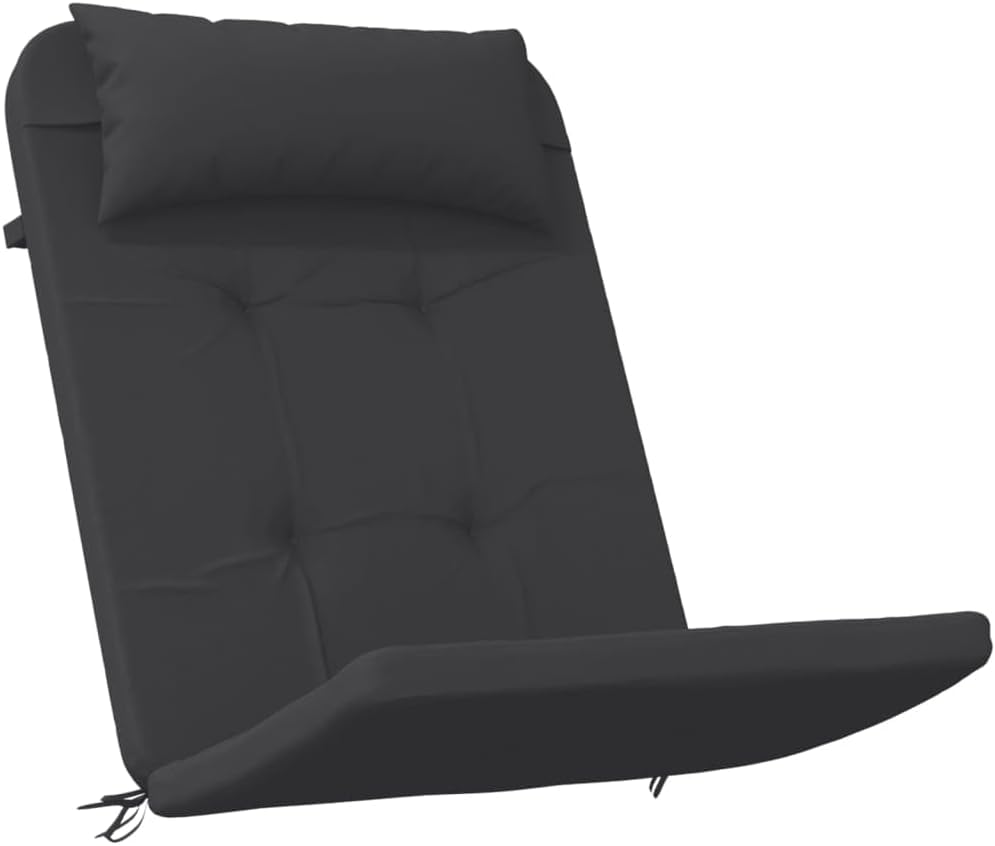 CHARMMA Adirondack Chair Cushions 2 pcs Black Oxford Fabric, Decor