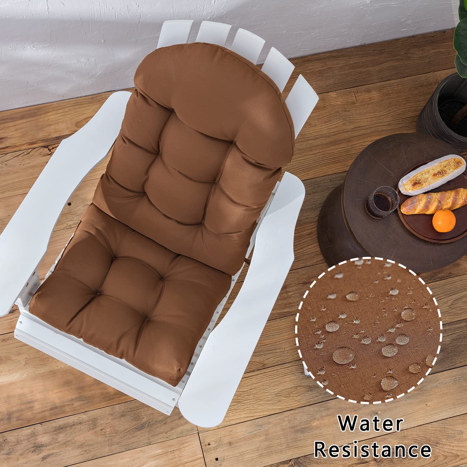 Enipate Weather Resistant Cushions for Adirondack Chair High Back Indoor Outdoor Patio Tufted Lounge Cushion Seat Pads