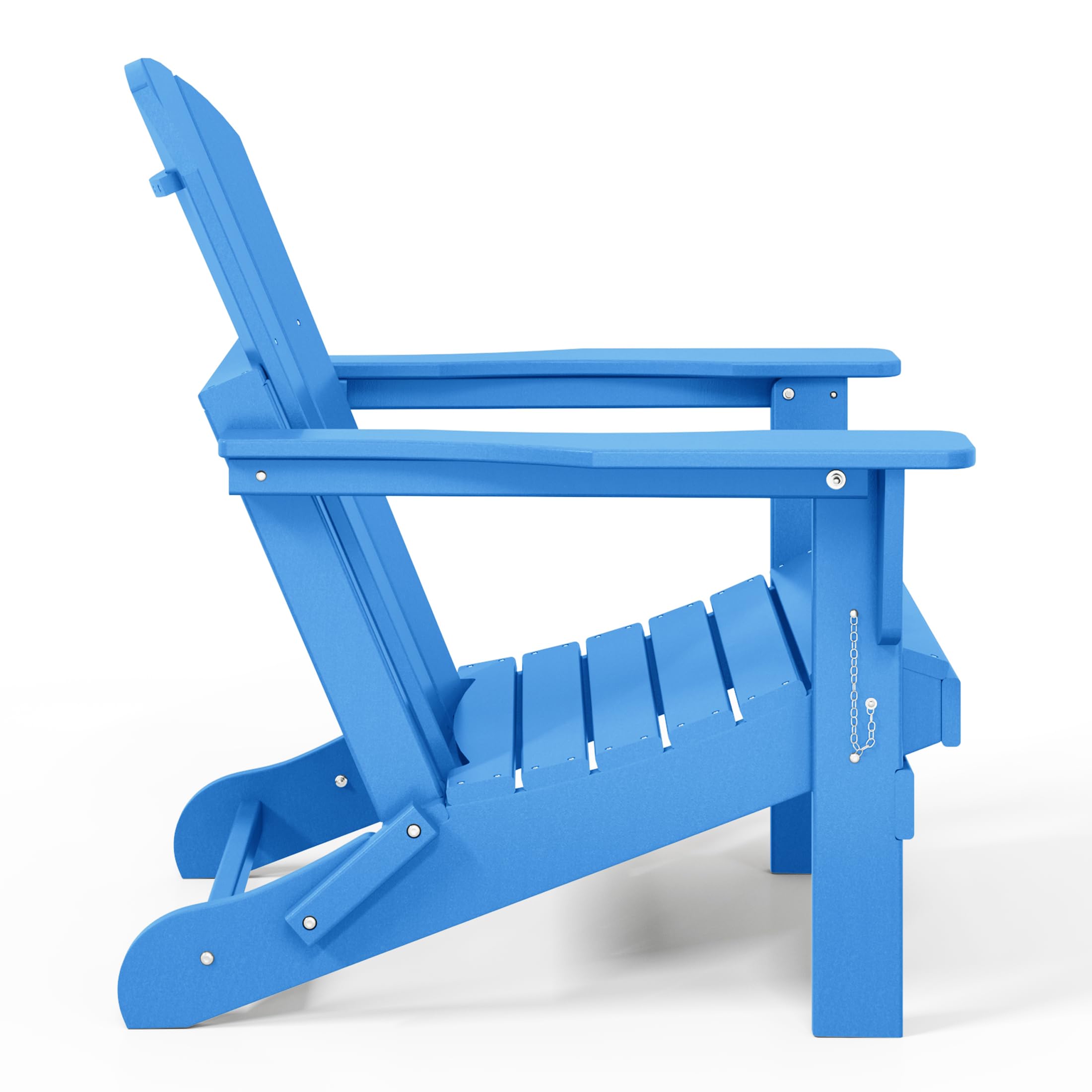 WO Home Furniture Adirondack Chair Lounger Outdoor Folding for Fire Pit, Beach, Balcony, Backyard, Lawn, Patio, Pool, Deck, Garden (Pacific Blue)