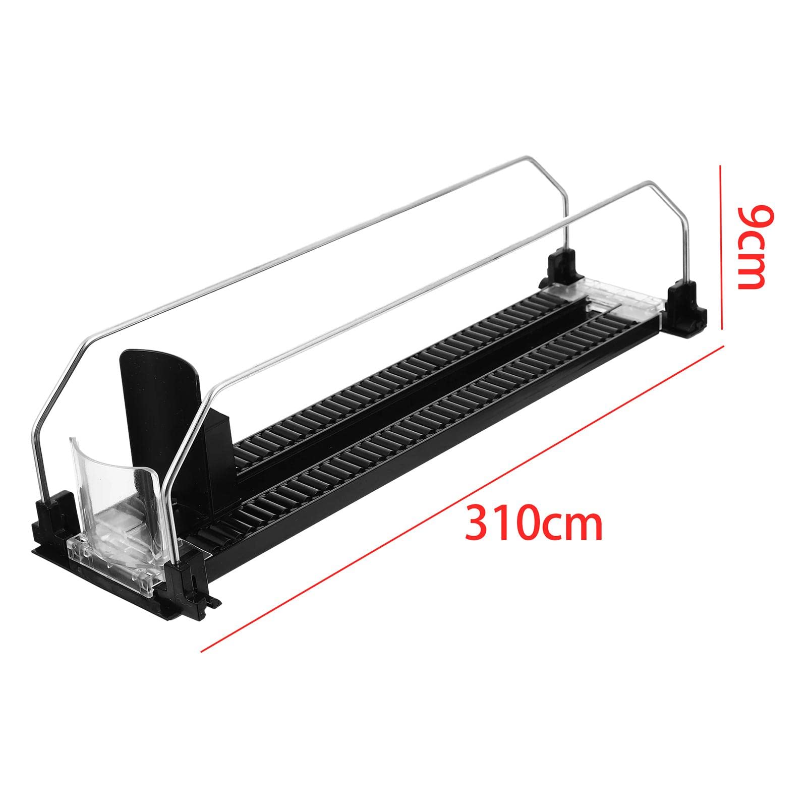 Drink Organizer Pusher Holder drink beverage Storage Reusable bottles kitchen Gadget Self Pushing Dispenser Can for Fridge Pantry Fittings, 300-310mm