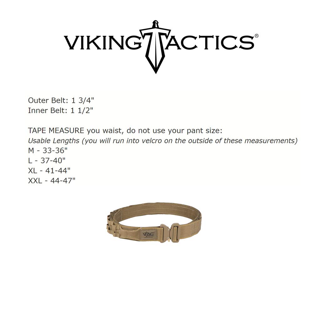 Viking Tactics® Raze Belt, VTAC®, Coyote, X-Large
