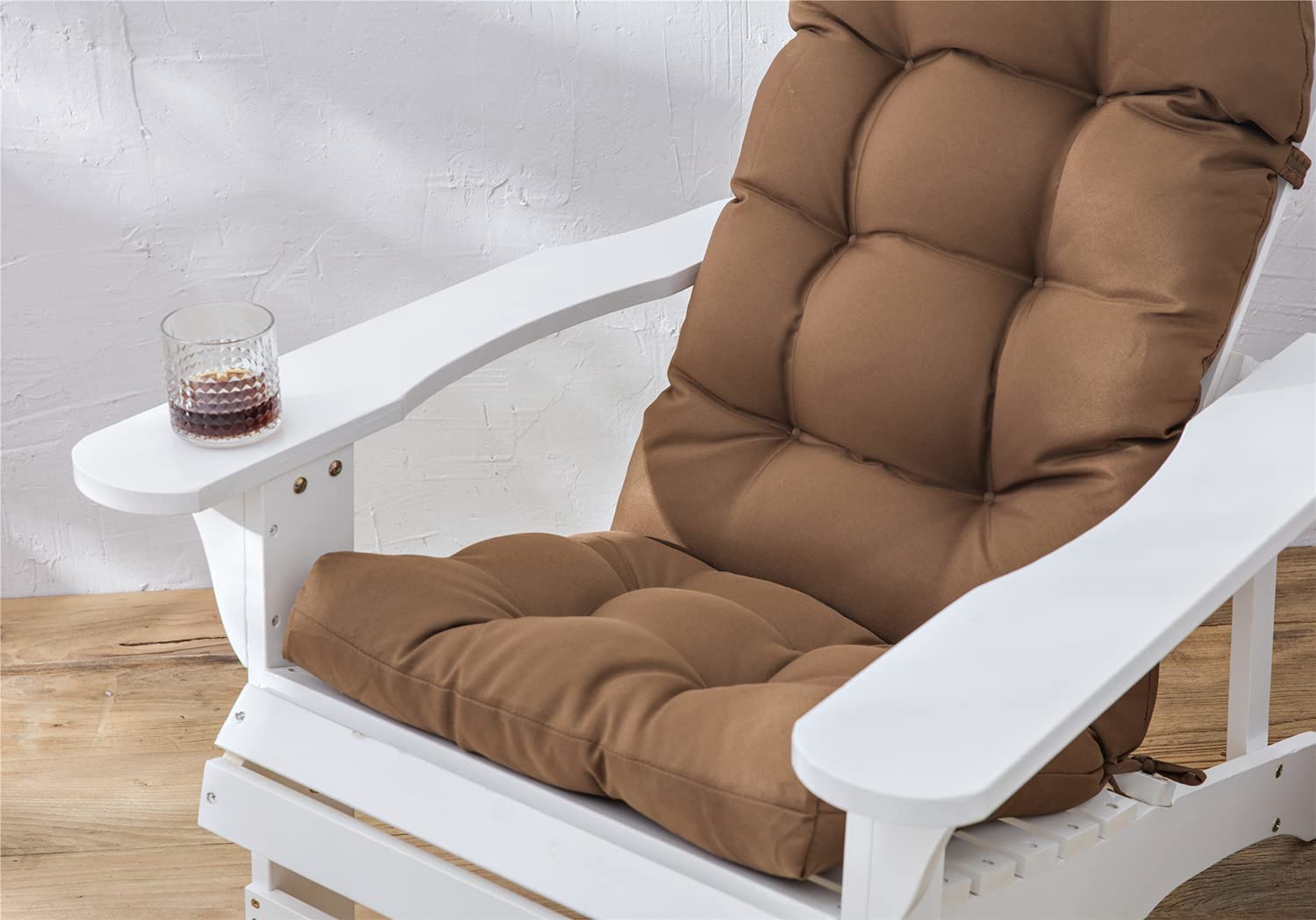 Enipate Weather Resistant Cushions for Adirondack Chair High Back Indoor Outdoor Patio Tufted Lounge Cushion Seat Pads