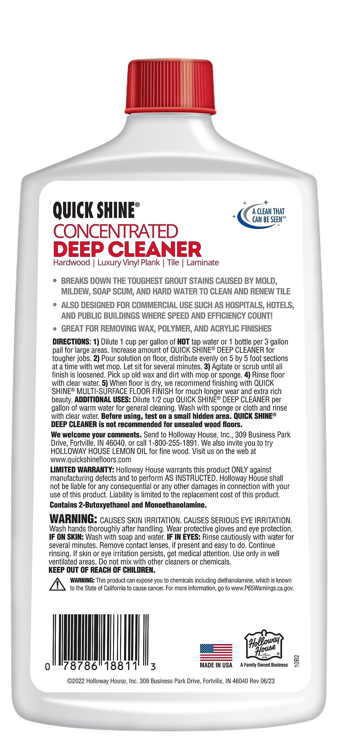Quick Shine Multi Surface Deep Floor Cleaner and Remover 27oz | Removes Wax Build-Up, Revitalizes Floors & Cleans Grout | Use on Hardwood, Laminate, LVT, Tile and Stone | Pro-Level Cleaning