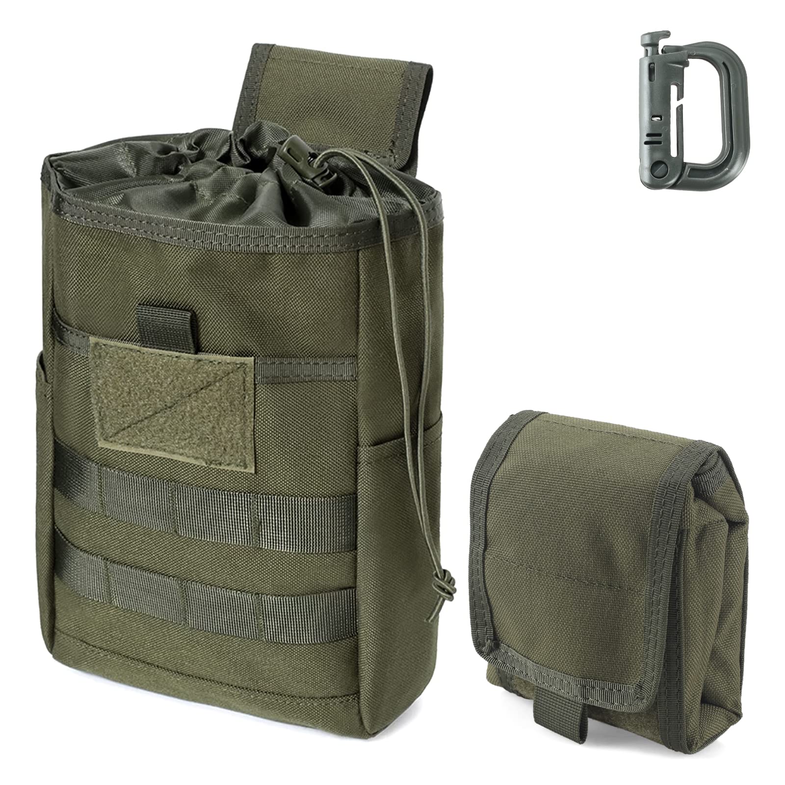 WYNEX Molle Dump Pouch, Tactical Dump Pouch Foldable Mag Dump Pouch Magazine Utility Roll Up Wiast Bag Drawstring for Belt Pack Accessories