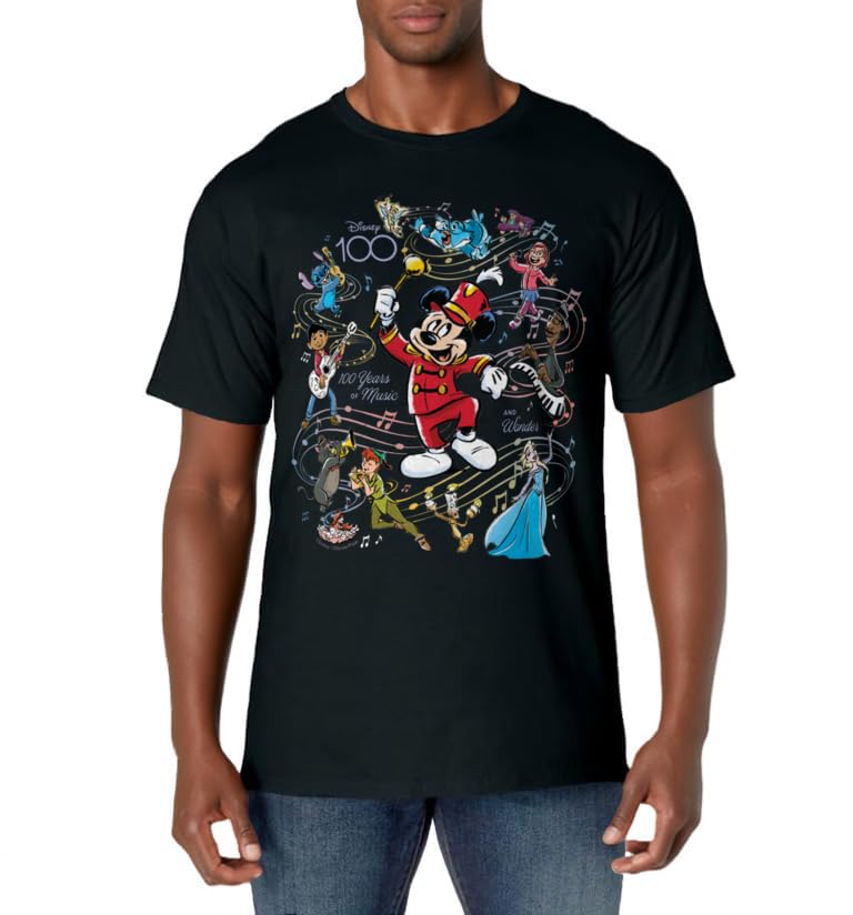 Disney 100 Years of Music and Wonder Mickey Full Color D100 T-Shirt